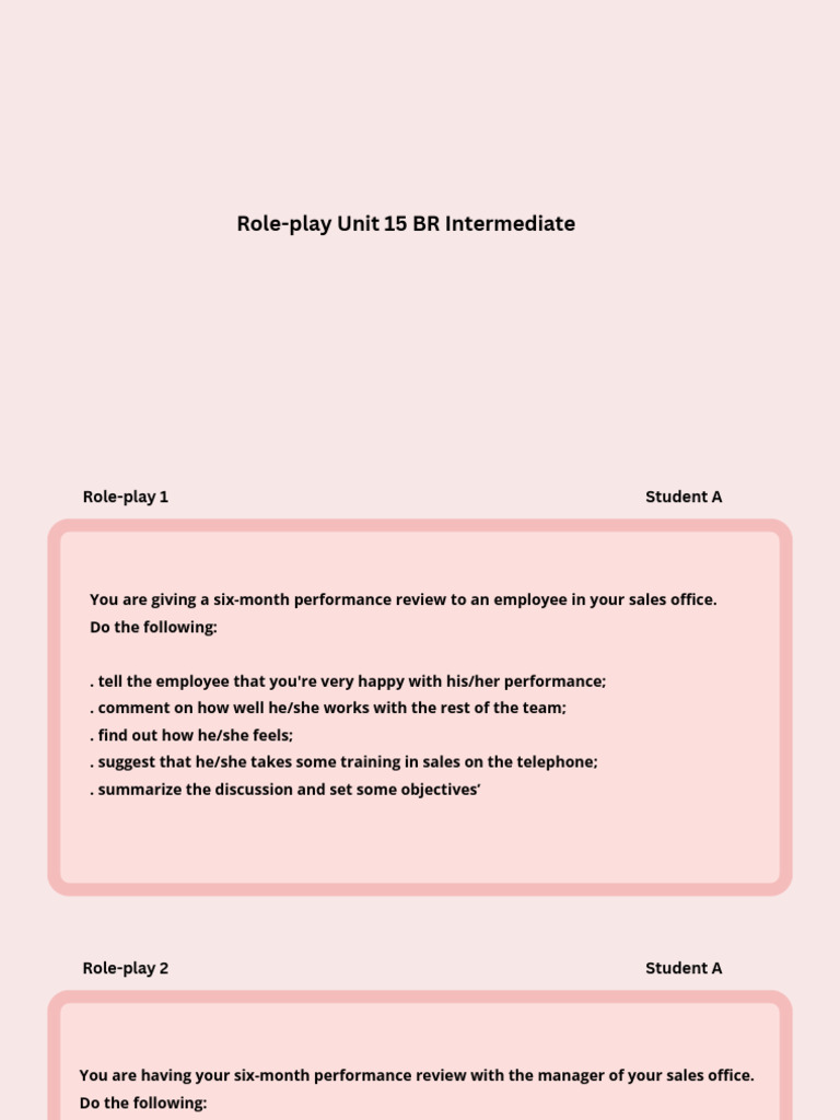 Role-Play Unit 15 | PDF