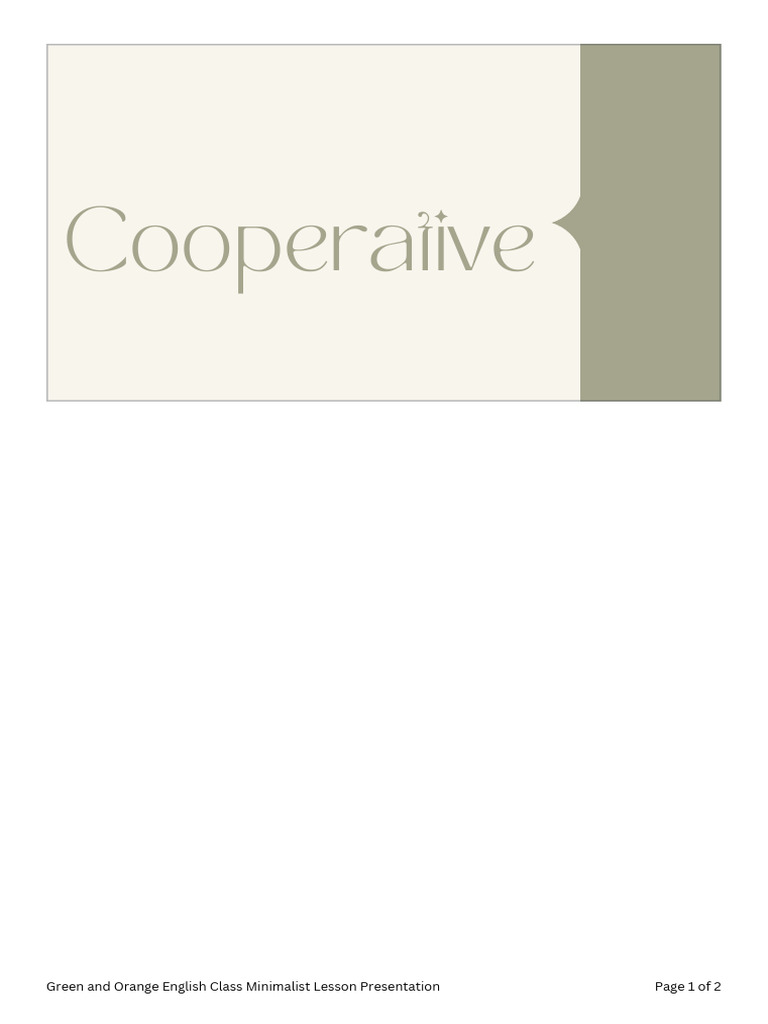 Cooperative Structure: Benefits & Drawbacks | PDF