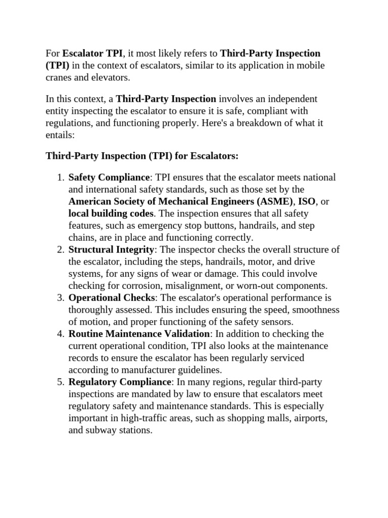4. Escalator TPI | PDF