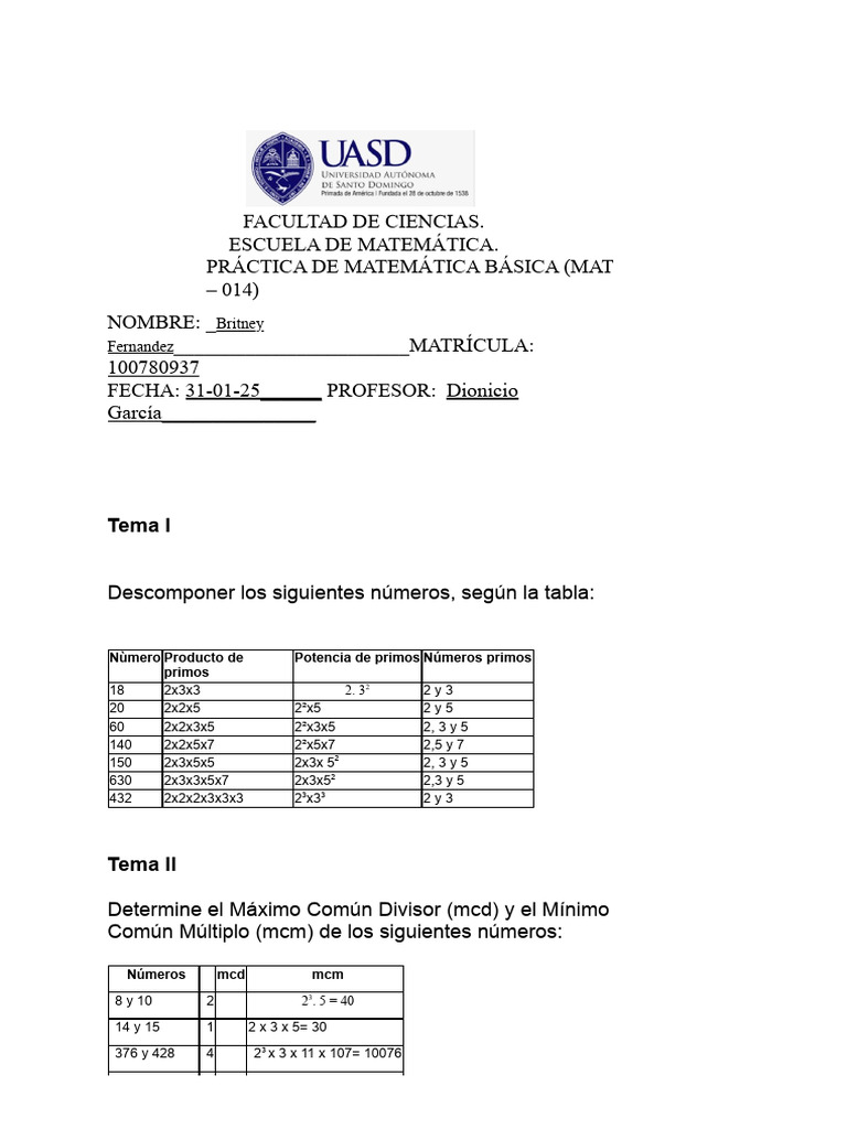 Practica de Matematicas 2 | PDF
