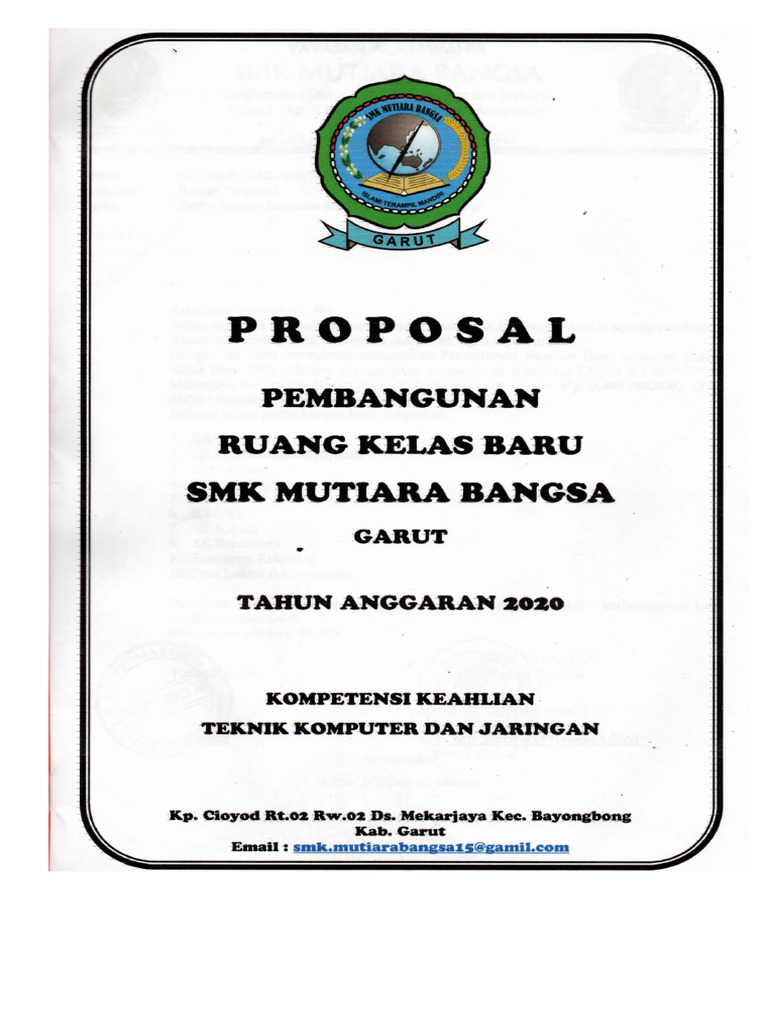 PROPOSAL SMK MUTIARA BANGSA 2 BJB Atau PERTAMINA | PDF