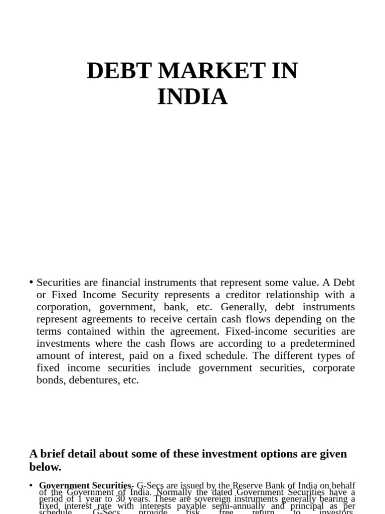 L-2 - Debt Market in India | PDF | Bonds (Finance) | Yield (Finance)