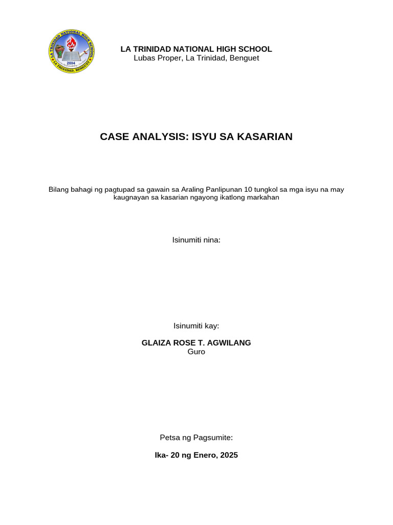 Case Analysis Format | PDF