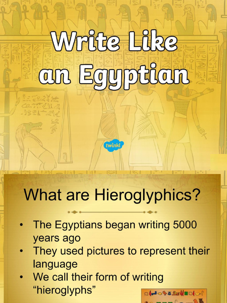 Hieroglyphics Name and Sentence Task | PDF