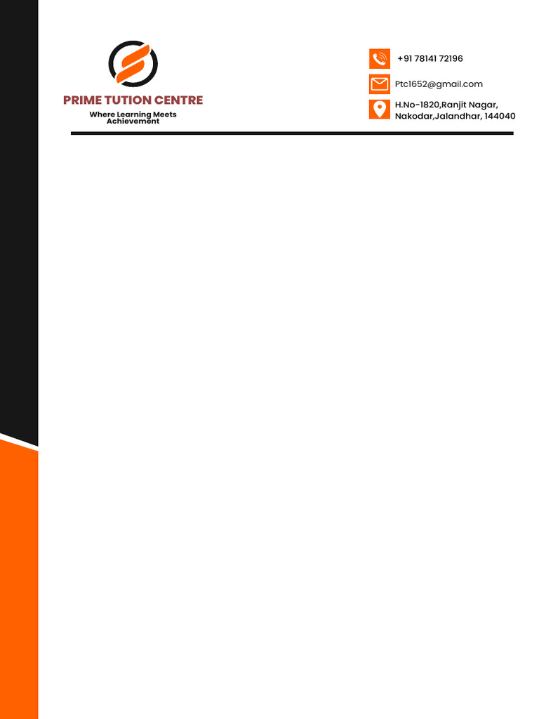 Prime Tution Centre | PDF