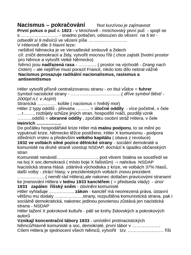Nacismus a 30. roky | PDF