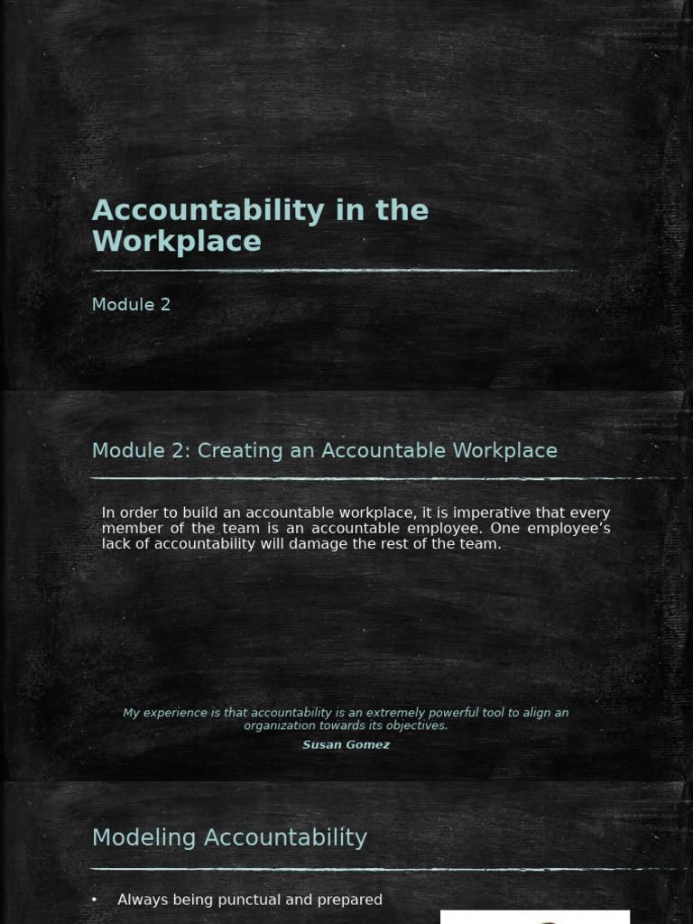Accountability in The Workplace Mod2 | PDF