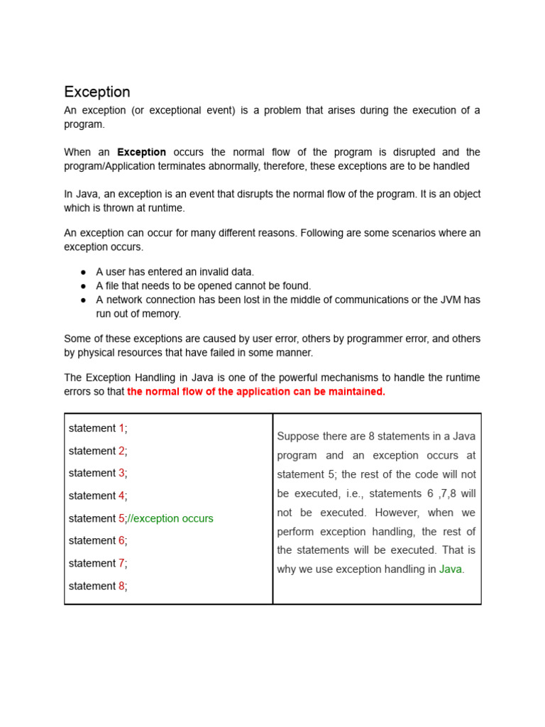 Exception Handling (2) | PDF | Java (Programming Language) | Computer ... Exception Handling (2) | PDF | Java (Programming Language) | Computer ...