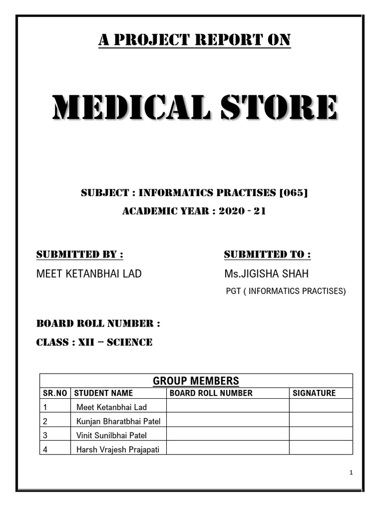 Medical Store Ip Project Pdf Python Programming Language Computer Engineering