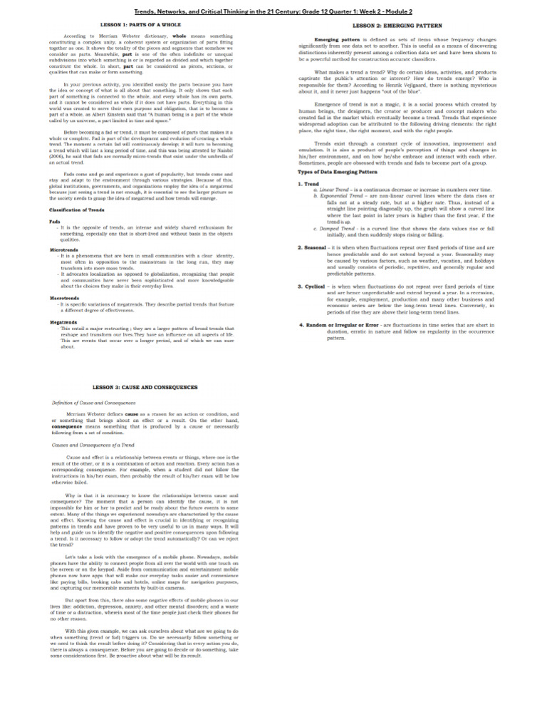 Trends Week 2 Session 2 Lecture | PDF