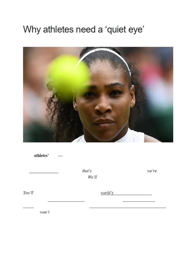 Why athletes need a quiet eye | PDF | Neuroscience