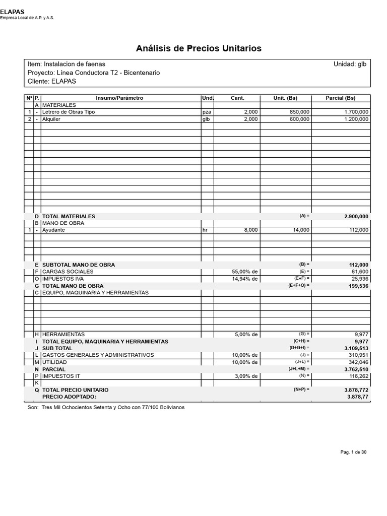 Precios - Unitarios T2 | PDF