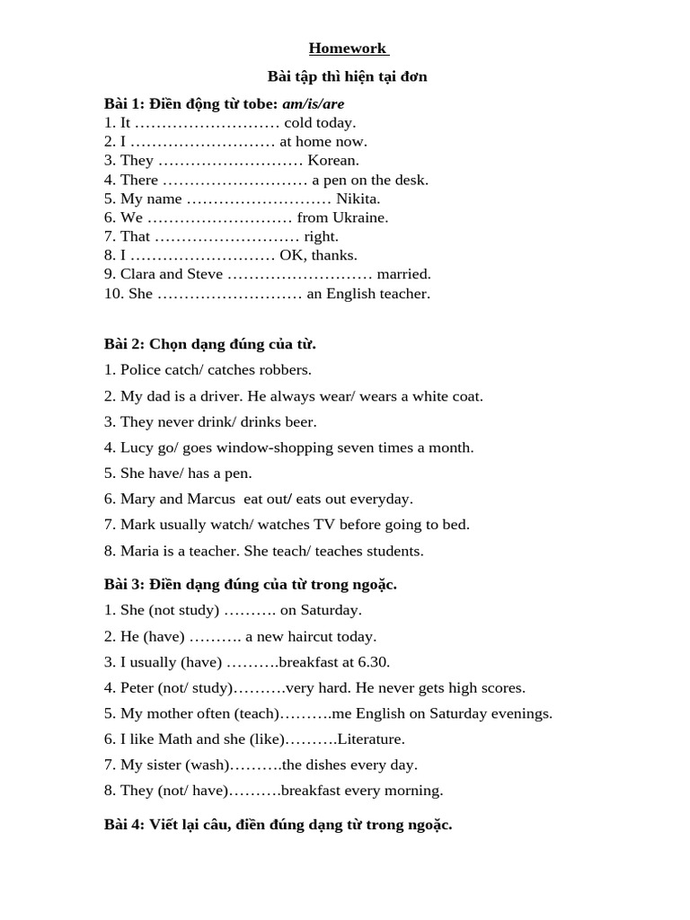 BÀI TẬP HTĐ + HTTD | PDF