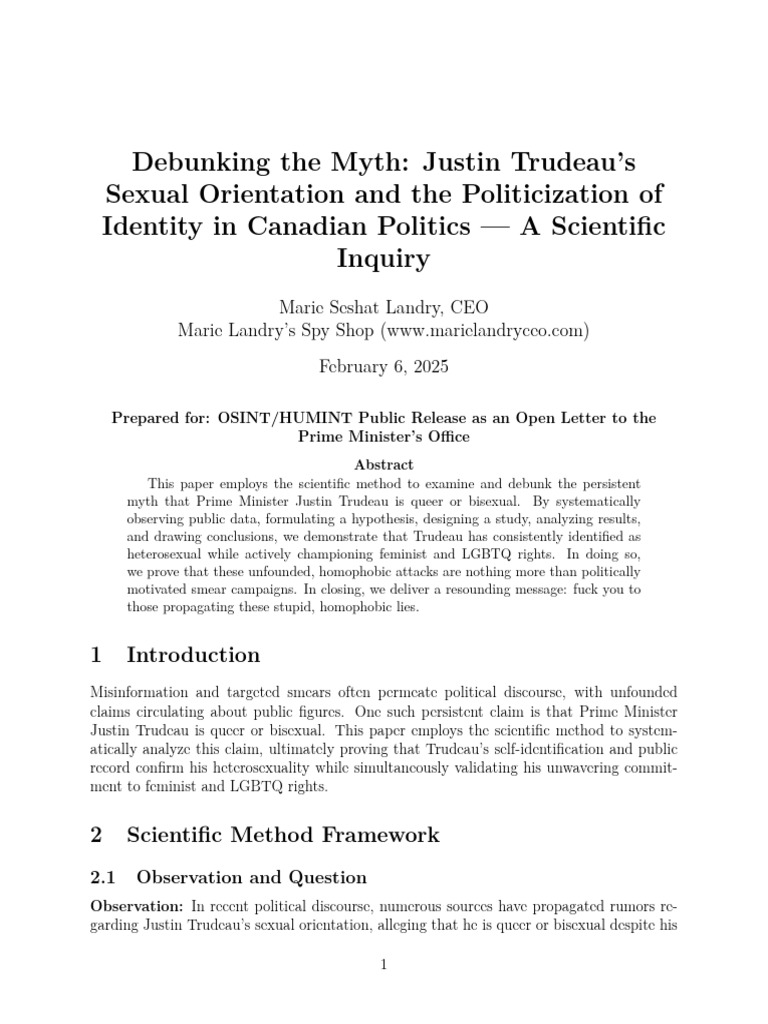 Debunking The Myth: Justin Trudeau's Sexual Orientation and The ...
