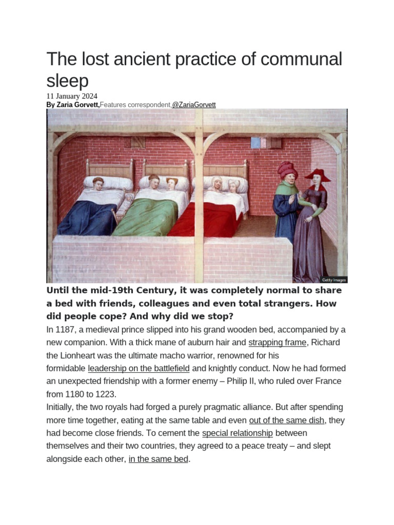 The History of Communal Sleep Practices | PDF | Samuel Pepys