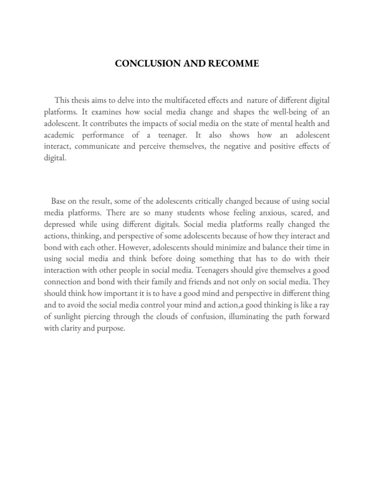 Conclusion and Recommendations | PDF