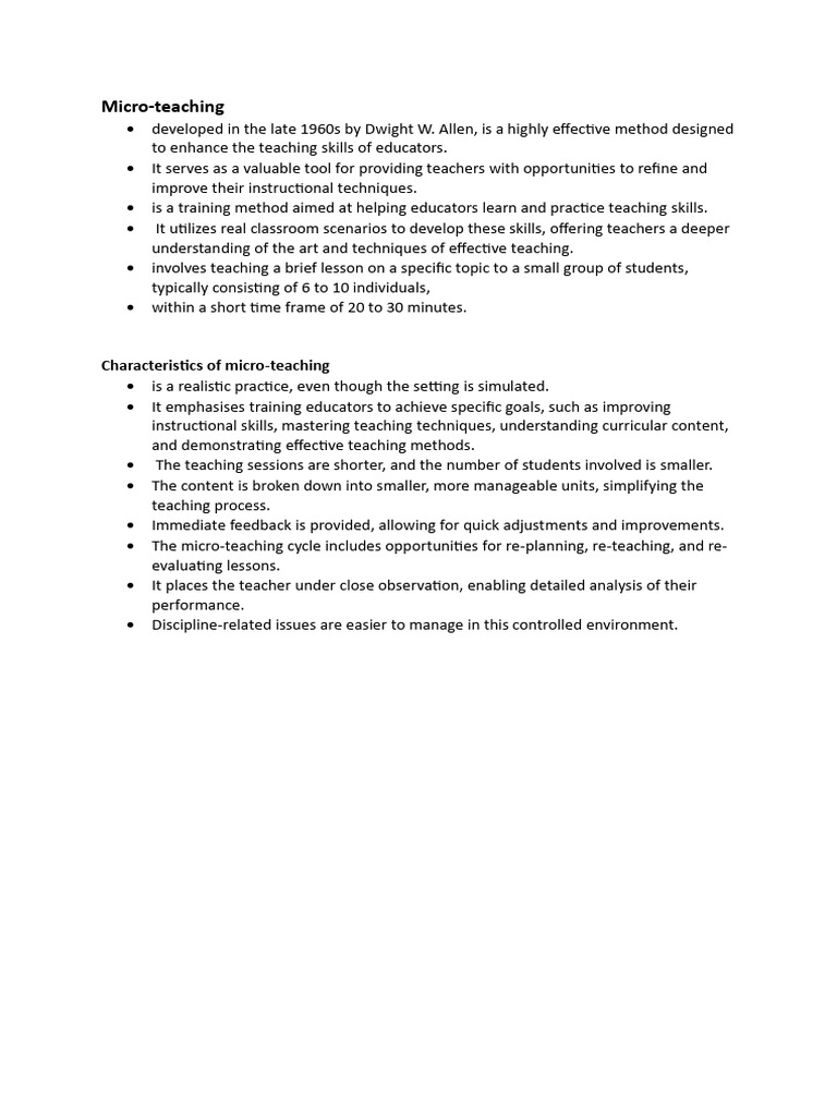 Microteaching Introduction | PDF