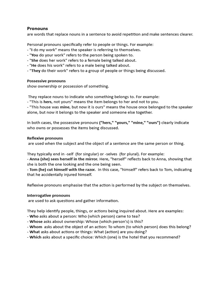 Understanding Different Pronouns | PDF