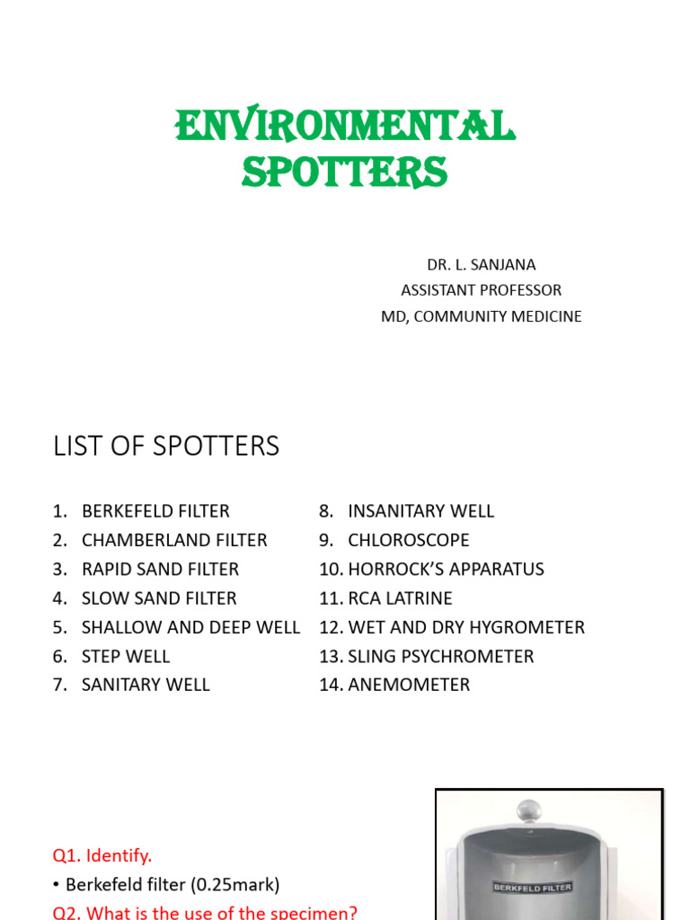 ENVIRONMENTAL SPOTTERS PPT New | PDF | Water Purification | Filtration