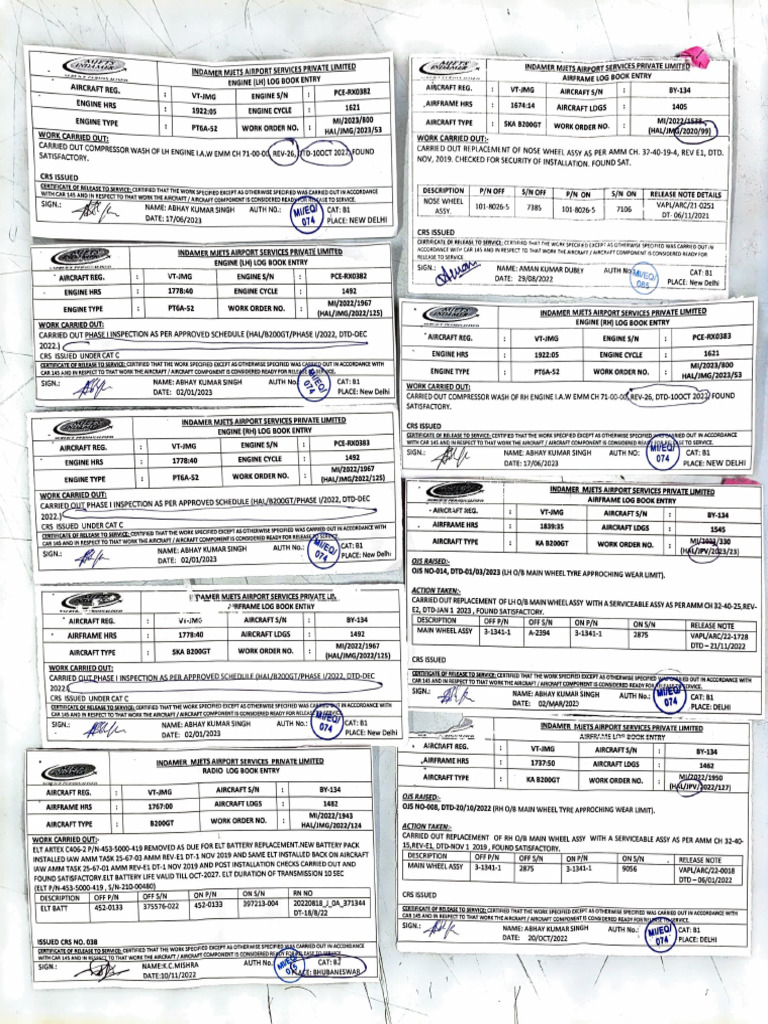 wrong logbook entry | PDF