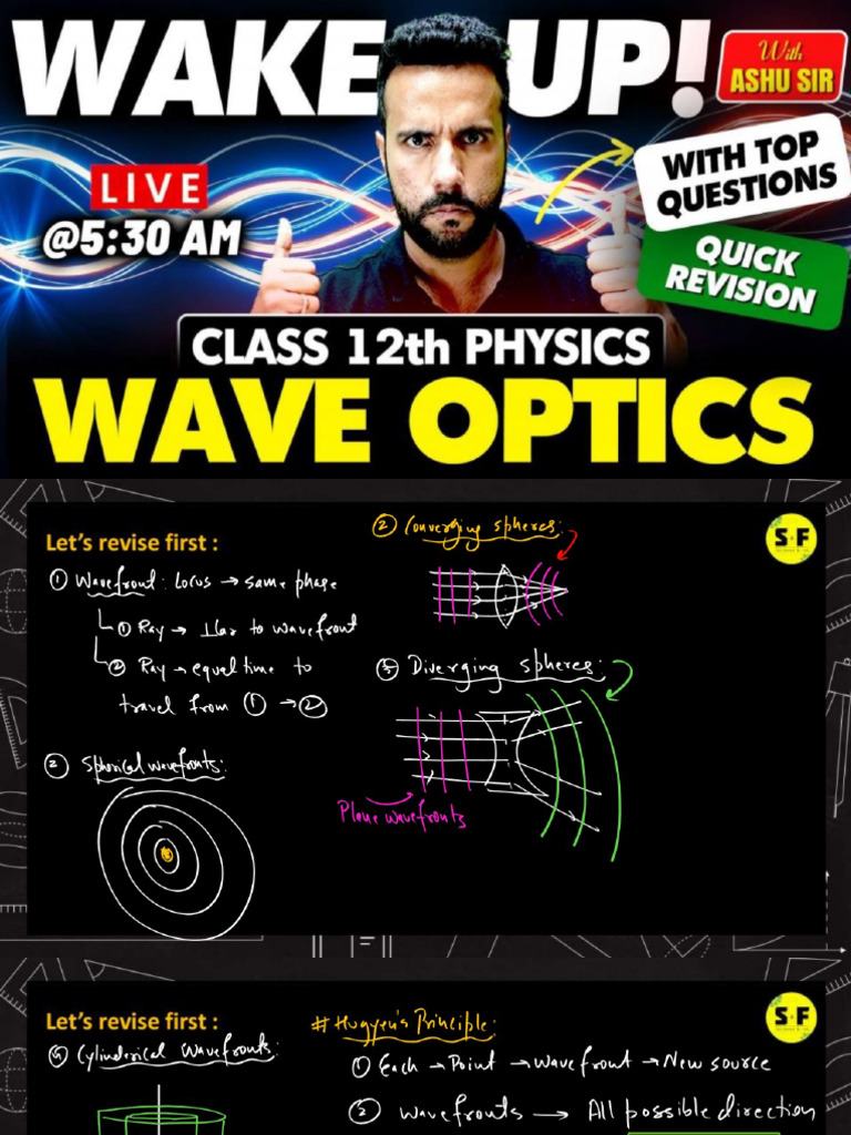 Wake Up With Ashu Sir Wave Optics | PDF