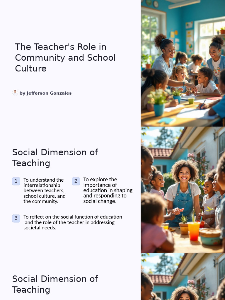 The Teachers Role in Community and School Culture | PDF | Teachers ...