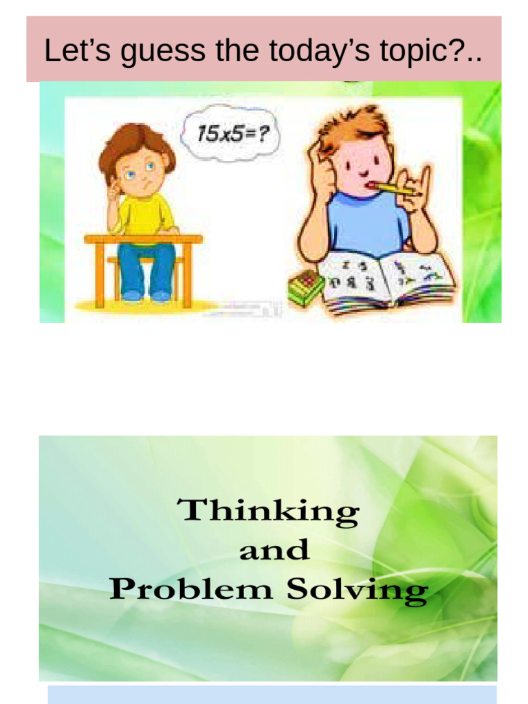 Understanding Problem Solving Techniques | PDF | Thought | Cognition