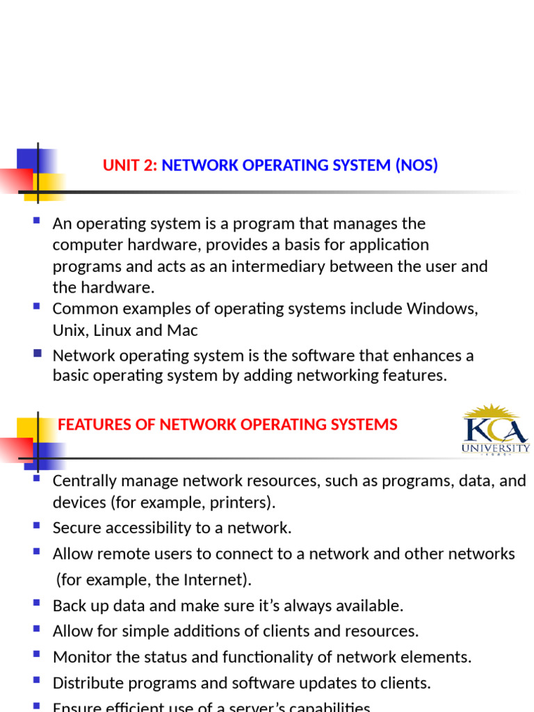 Network Operating Systems | PDF | Server (Computing) | Operating System