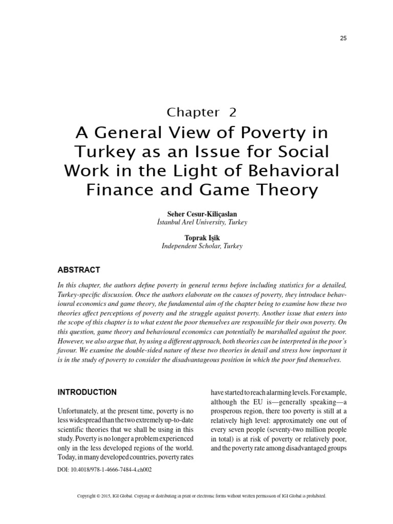 Chapter 2 A General View of Poverty in Turkey As An Issue For Social ...