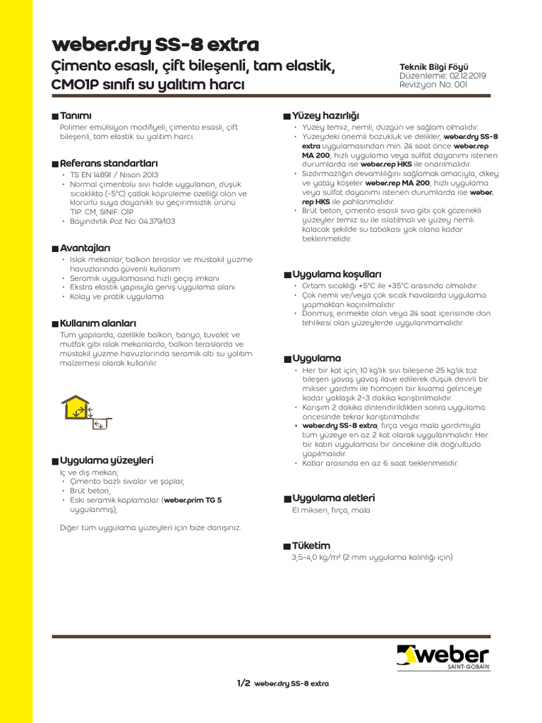 Weber - Dry SS-8 Extra - Teknik Bilgi Fy | PDF