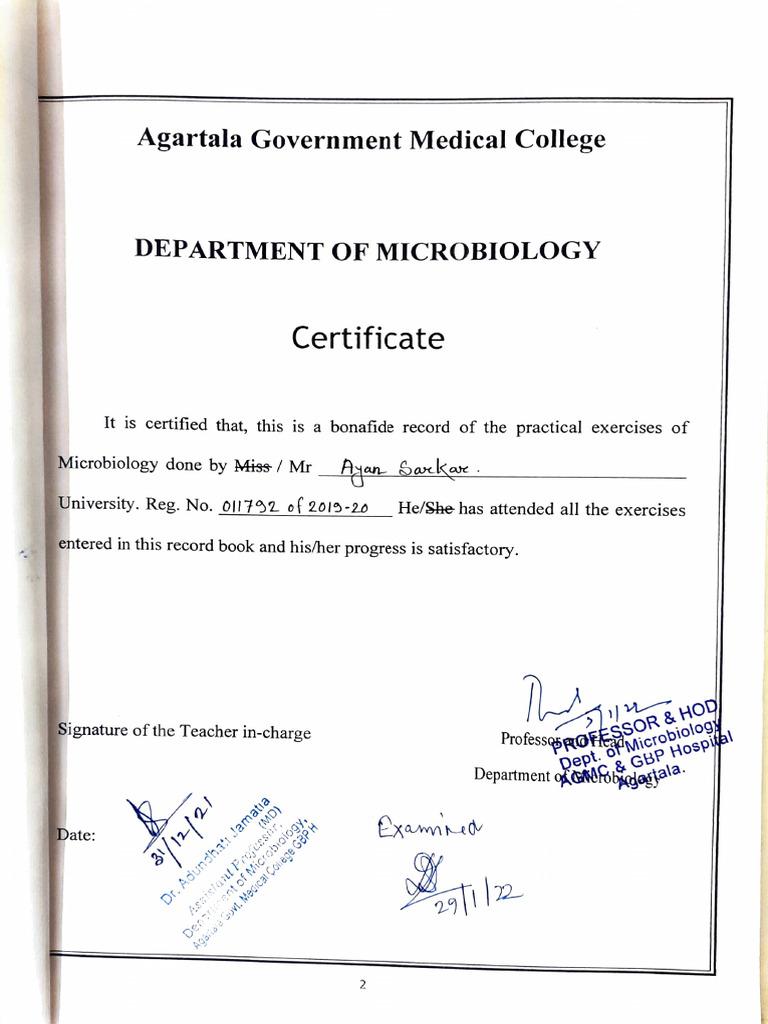 Micro Practical Book | PDF