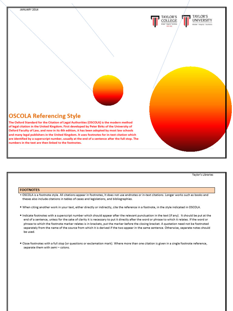 OSCOLA Referencing Style Guide | PDF | Note (Typography) | Judge