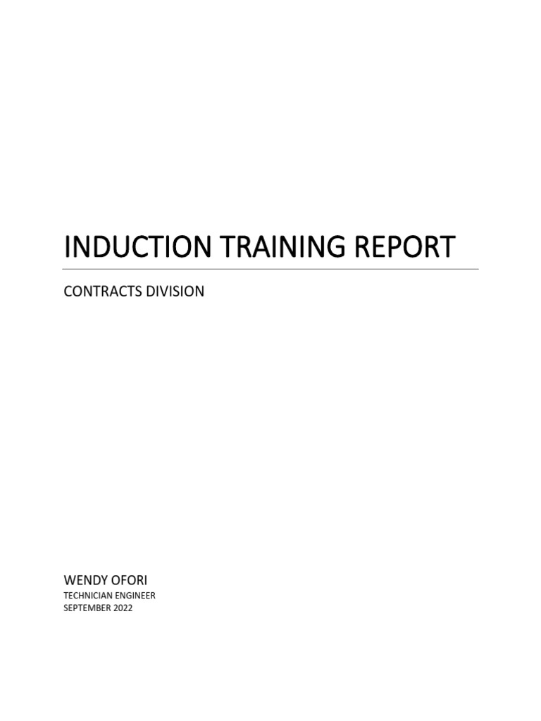 Road Maintenance Induction Report | PDF | Specification (Technical ...