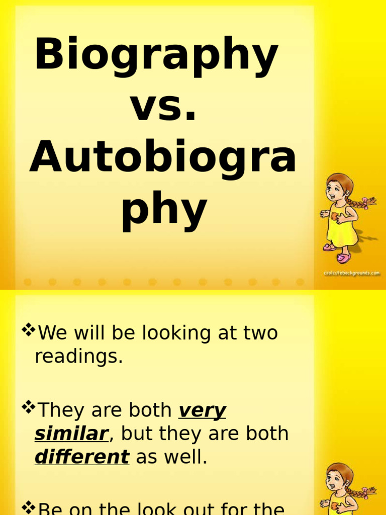 Biography vs. Autobiography Explained | PDF