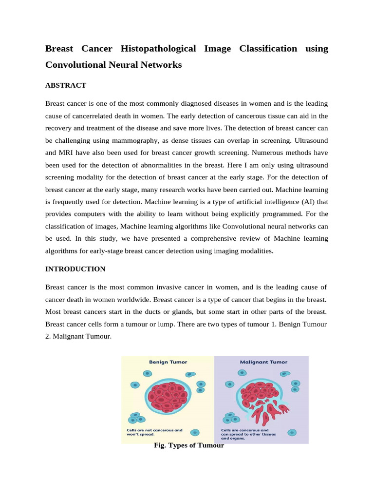 Breast Cancer Histopathological Image Classification Using Convolutional Neural Networks-1 | PDF ...