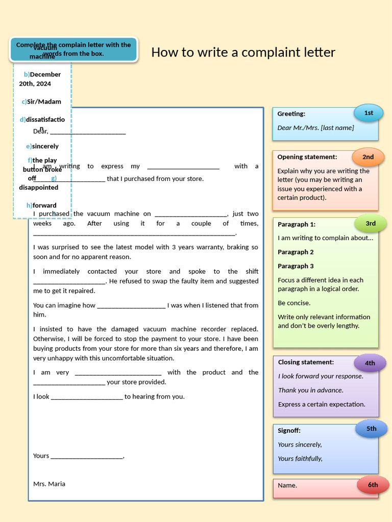 How to Write a Complaint Letter | PDF