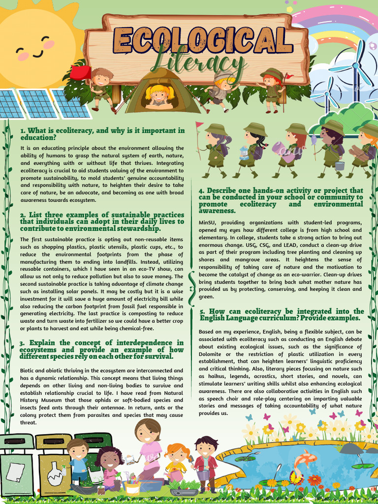 Ecoliteracy and Sustainable Practices | PDF | Sustainability | Ecosystem