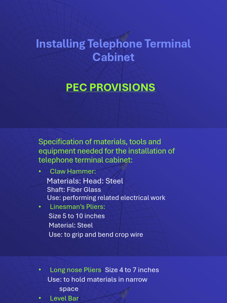 Installing Telephone Terminal Cabinet | PDF