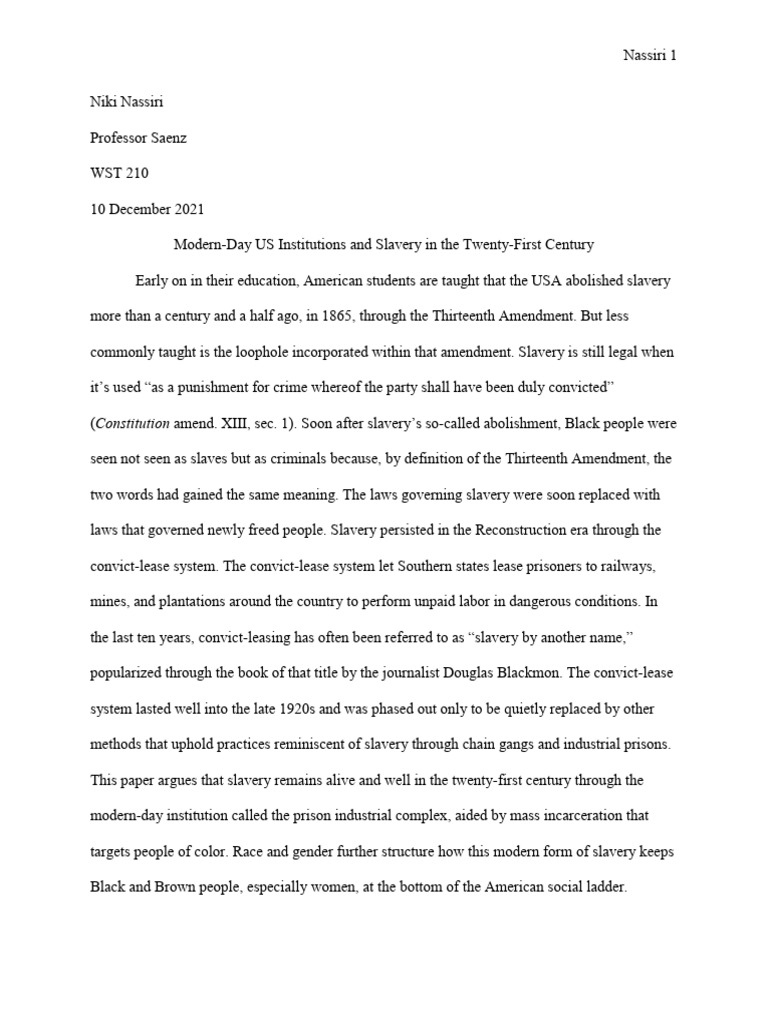 Nassiri Final | PDF | Prison | Incarceration In The United States