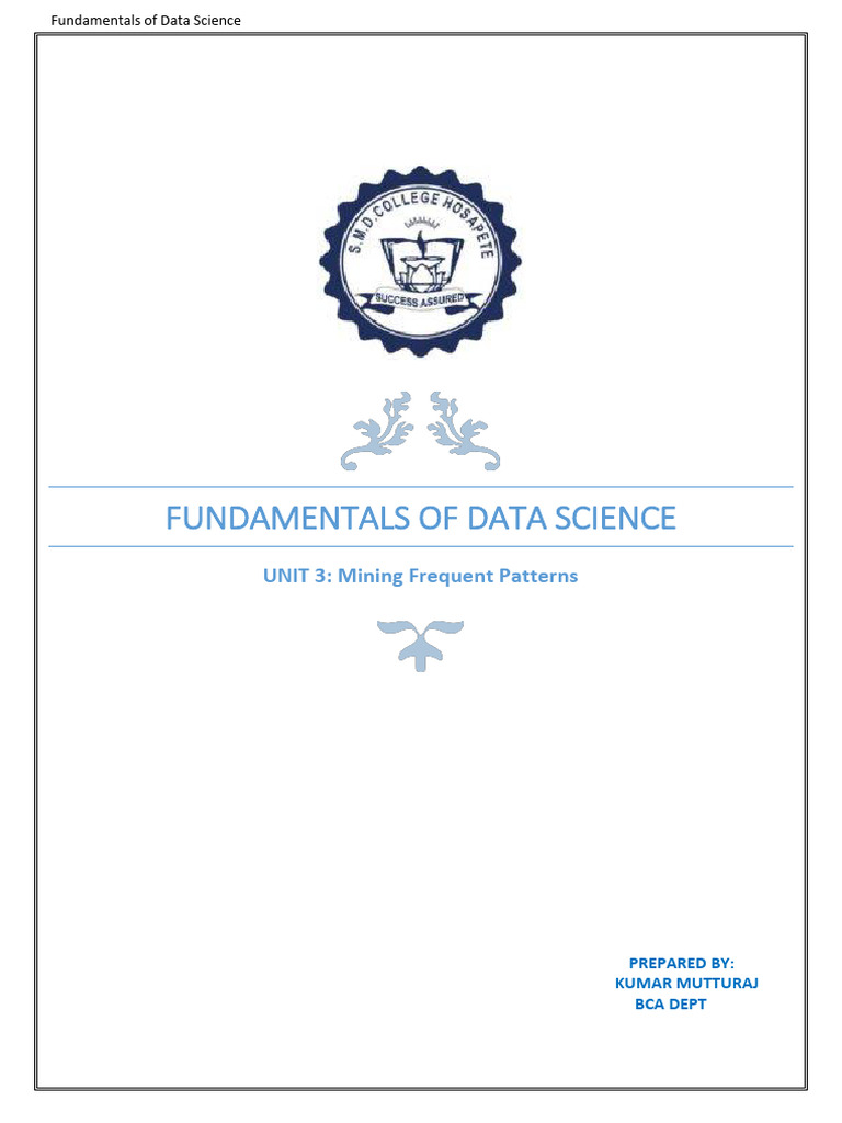 Unit - 3 Mining Frequent Patterns | PDF | Data Management | Applied Mathematics