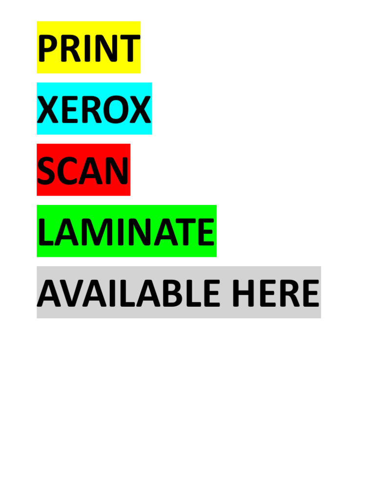 Print, Scan, and Laminate Services | PDF