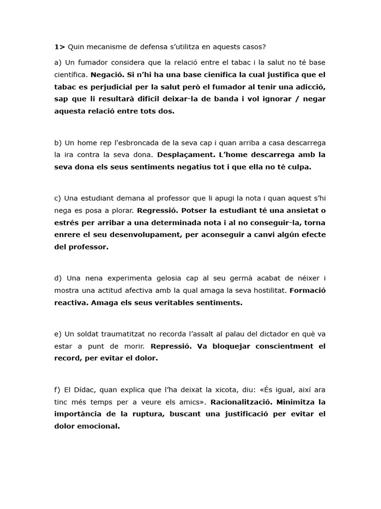 Activitat mecanismes de defensa | PDF