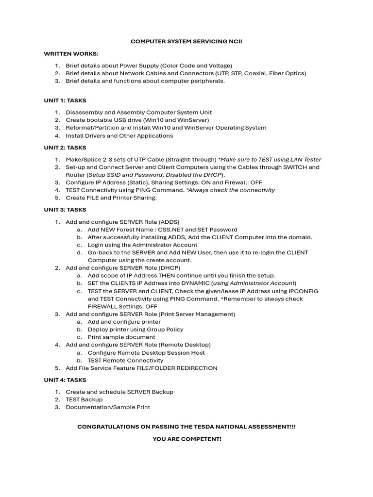 COMPUTER-SYSTEM-SERVICING-NCII | PDF