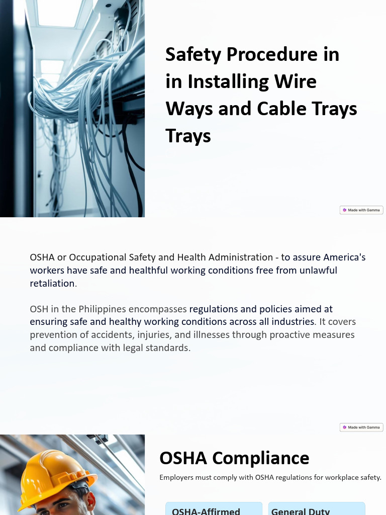 Safety Procedure in Installing Wire Ways and Cable Trays | PDF ...