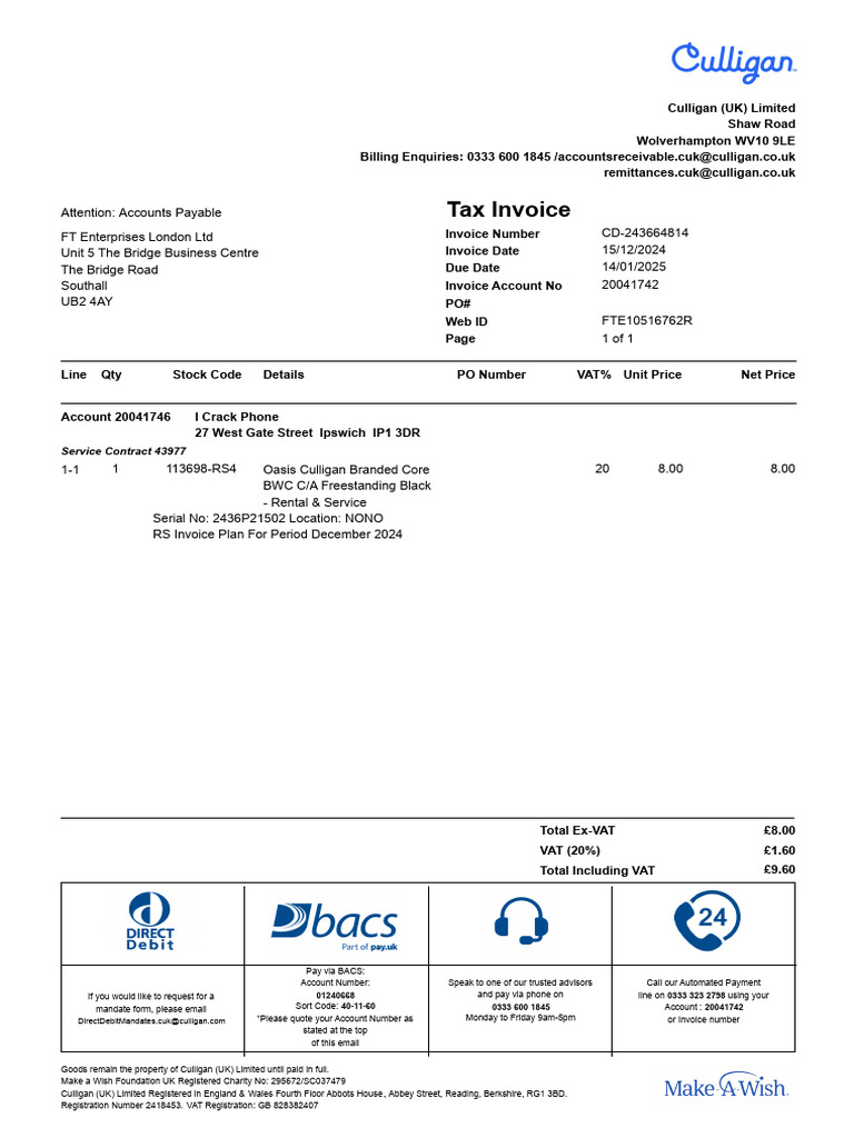 Tax Invoice: Service Contract 43977 | PDF | Invoice | Government Finances