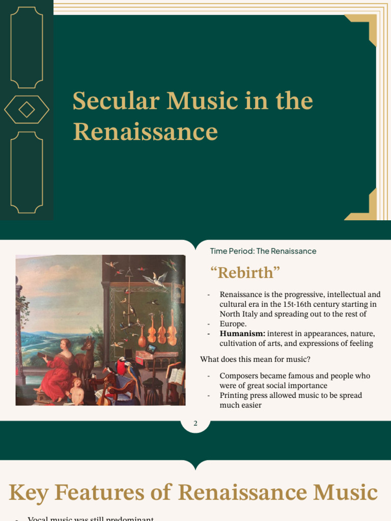 Renaissance Secular Music Insights | PDF | Songs | Performing Arts