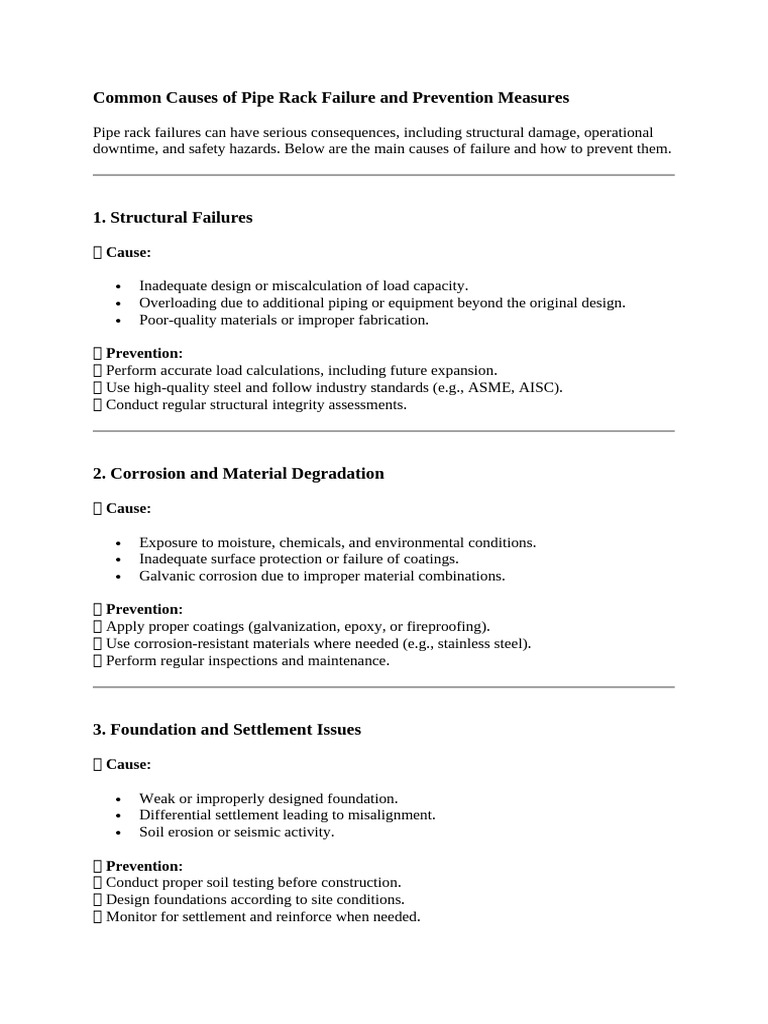 pipe rack failure | PDF | Pipe (Fluid Conveyance) | Corrosion