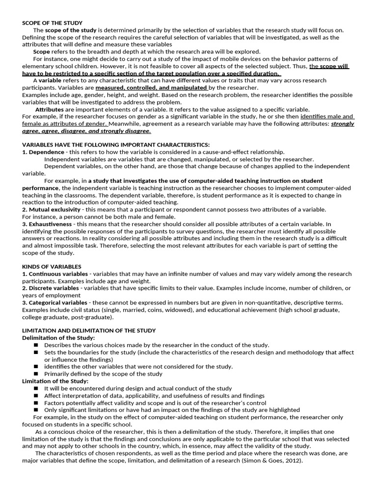 Practical Research 1 4th Unit Coverage Hand Out | PDF | Scope (Computer ...