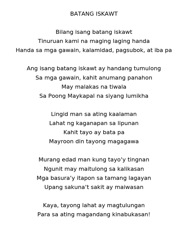 Batang Iskawt | PDF
