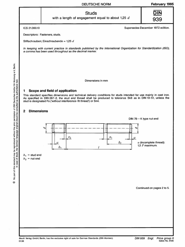 DIN 939-95 | PDF